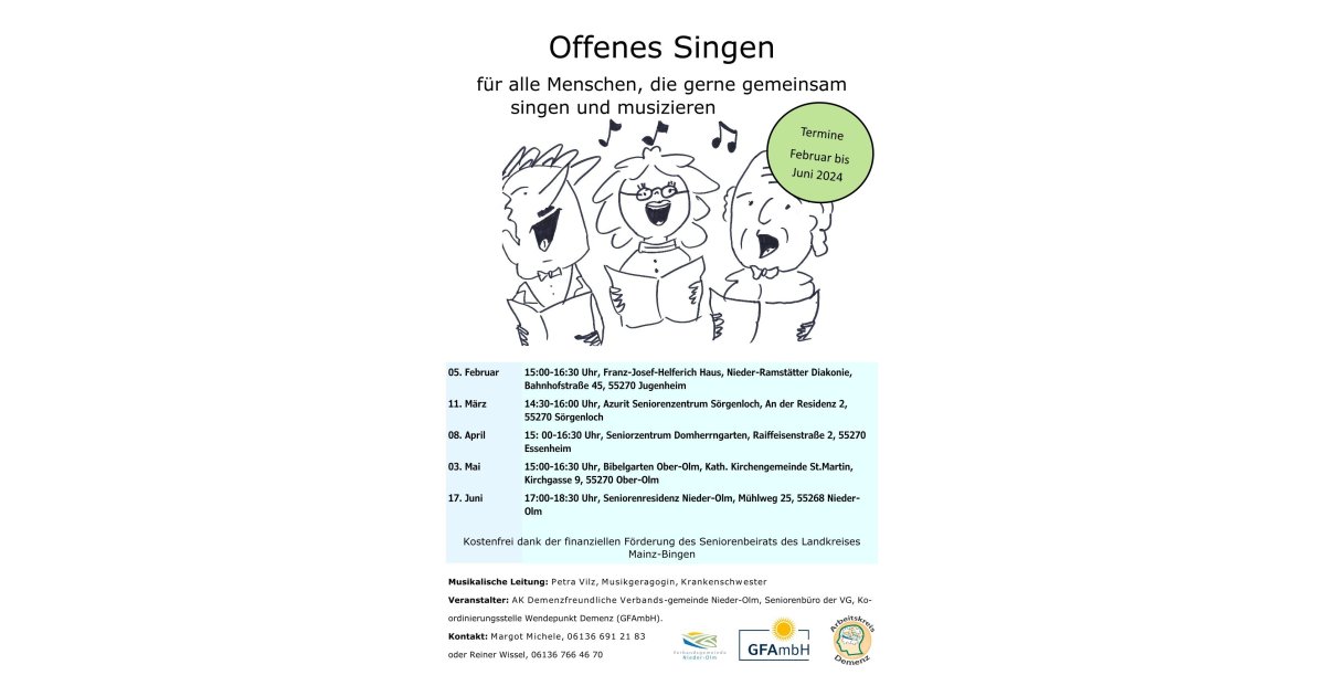 Offenes Singen | Verbandsgemeinde Nieder-Olm